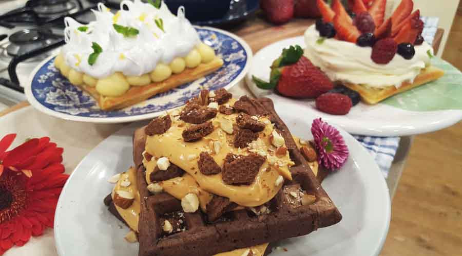 Choco waffles, fruti waffles y lemon waffles - Cocineros Argentinos