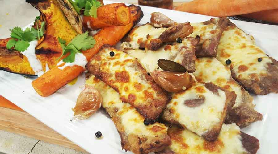 Matambre a la leche con zapallo asado y aderezo de yogur - Cocineros ...